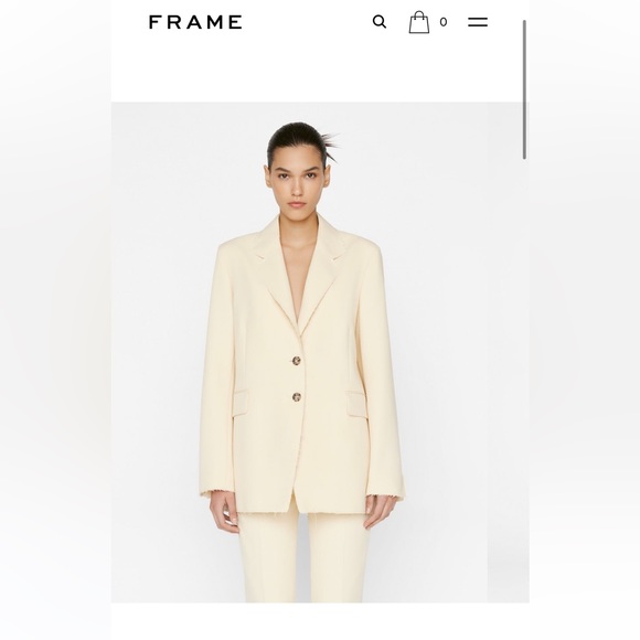 Frame Denim | Jackets & Coats | Frame Oversized Raw Edge Blazer Size M ...